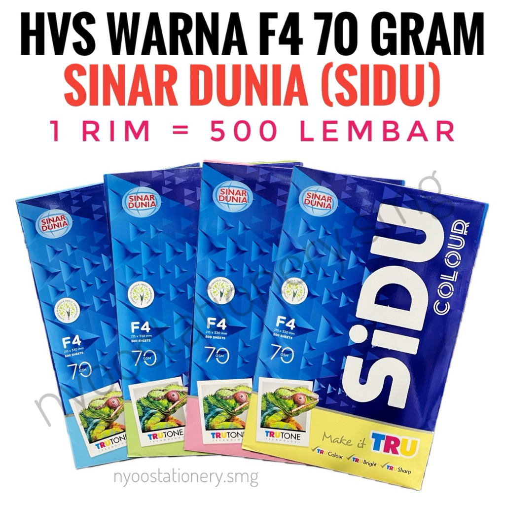 Jual (1 RIM = 500 LEMBAR) KERTAS HVS F4 FOLIO 70 GSM 70 GRAM WARNA ...