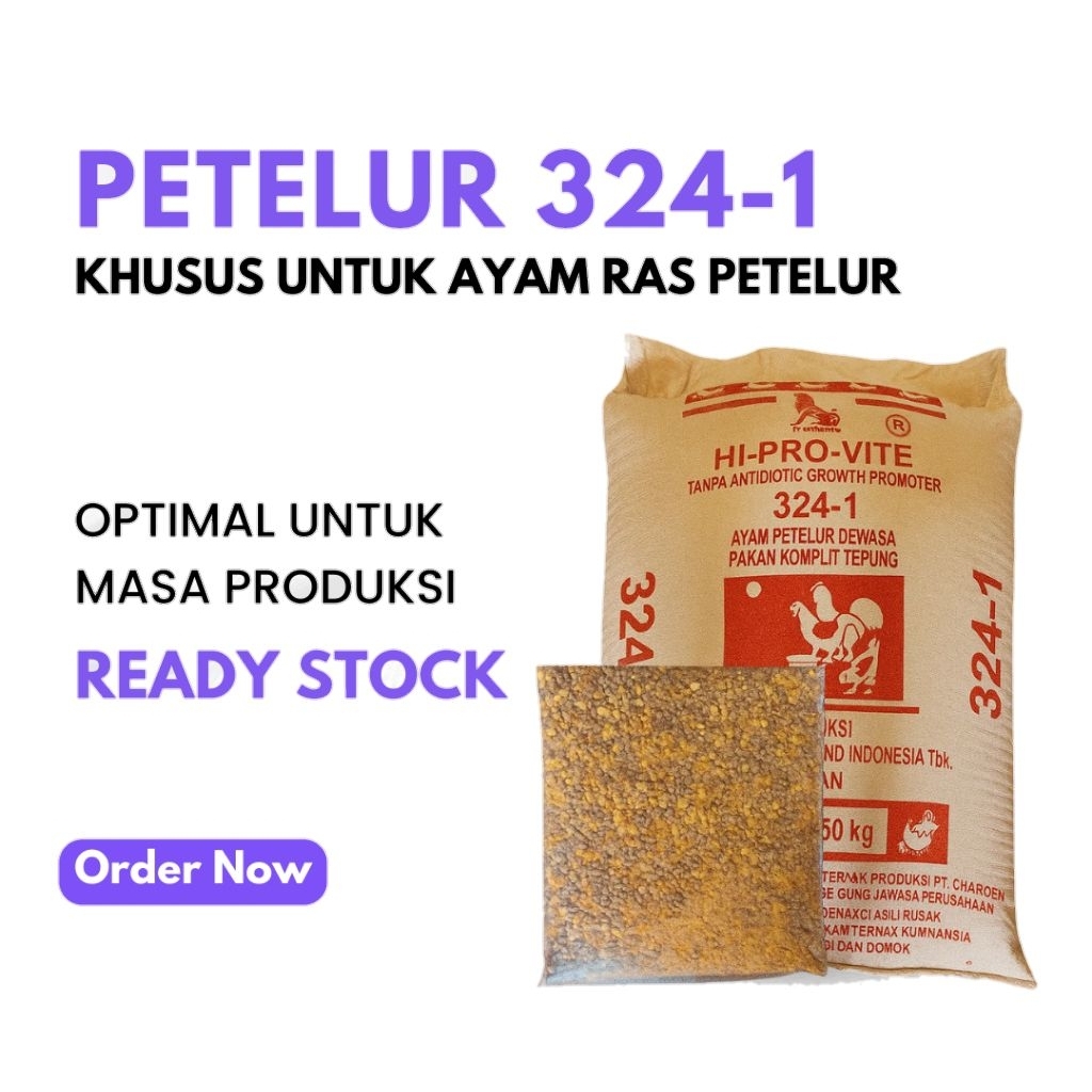 Jual Pakan Pur Ayam Petelur Pokphand Hi Pro Vite 324-1 Dikemas 10 & 20 ...