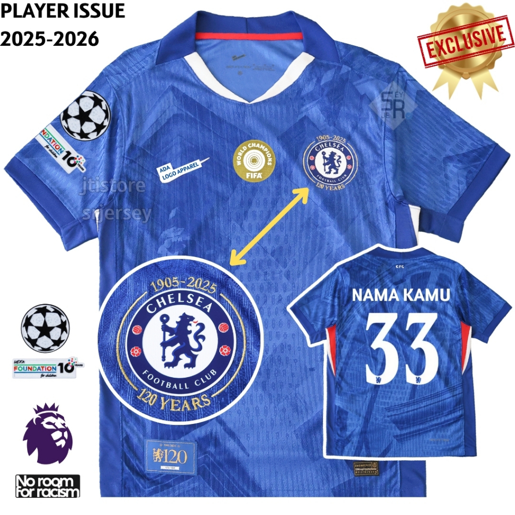 Jual PLAYER ISSUE Jersey Chls Anniversary 120th 2025 2026 120 th Baju Bola Biru Pi Version ...