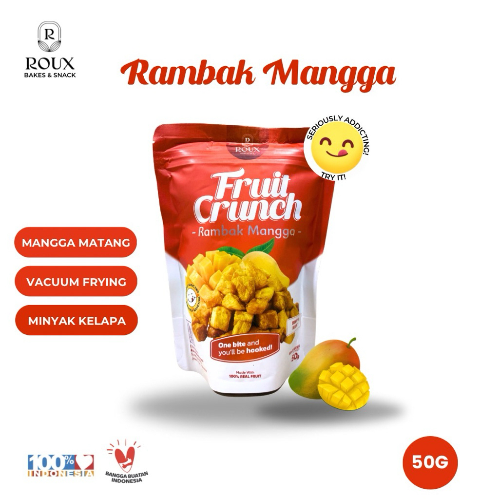 Jual ROUX FRUIT CRUNCH RAMBAK BUAH MANGGA 50g PREMIUM ENAK SEHAT ...