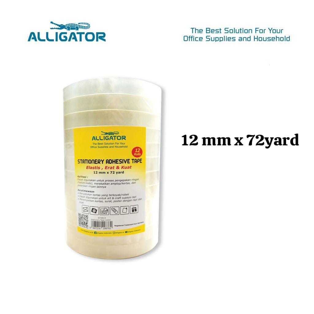 Jual Alligator Stationery Tape Selotip Bening 12mm & 24mm | Shopee ...