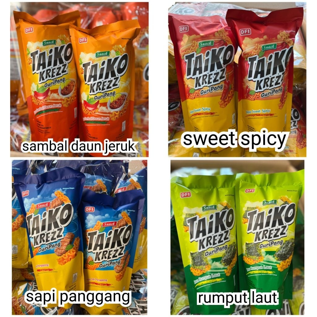 Jual taiko krezz 28gr x 10 bungkus (rasa sweet spicy , rumput laut ...