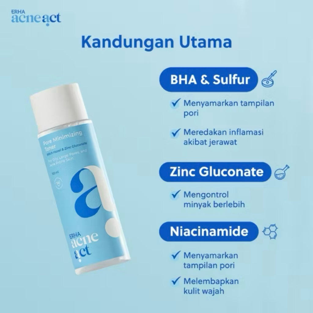 Jual [ORIGINAL] Twinpack x2 ERHA Acneact Witch Hazel & Zinc Gluconate ...