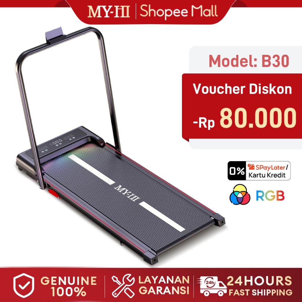 Jual MY-HI Treadmill Electric B30 Low Watt Treadmill Portable Incline ...