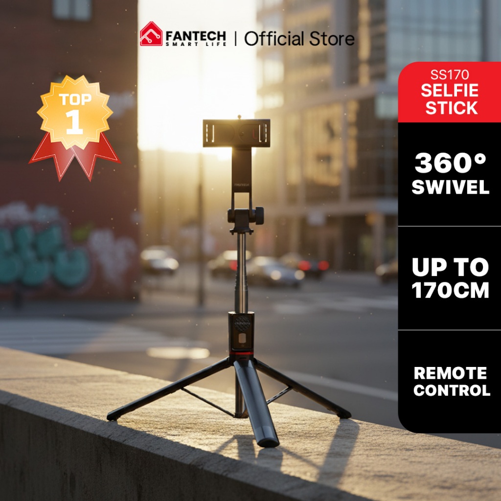 Jual Fantech Tongsis SS100/170 Konten Kreator Bluetooth Selfie Stick ...