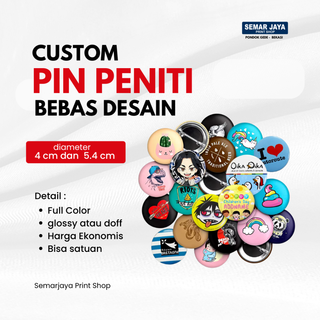 Jual Custom Pin GantunganGambar Bebas Pin Ganci Nama / Karakter / Logo ...
