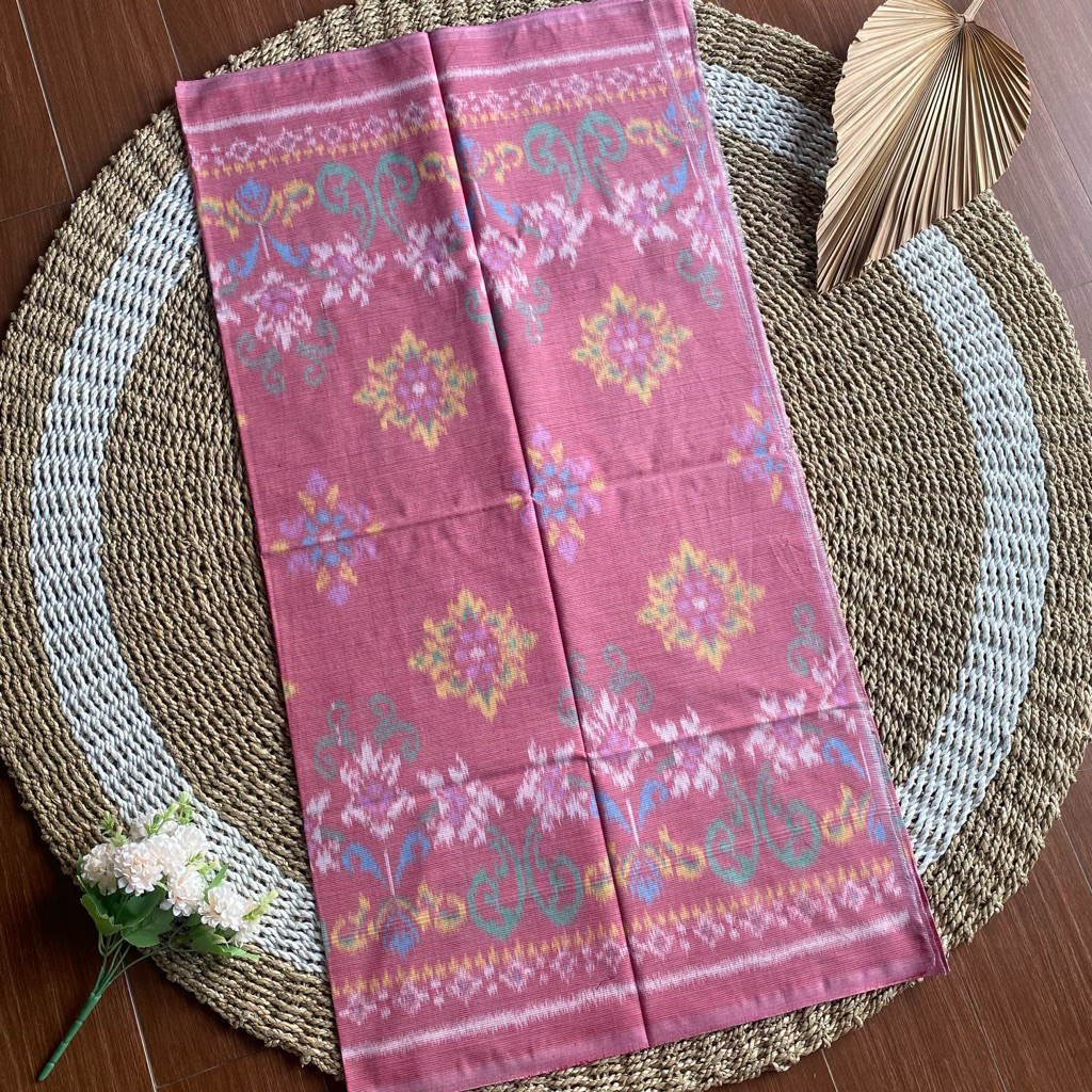 Jual KAIN TENUN IKAT ENDEK KHAS BALI MOTIF PATRA PINK DOUBLE IKAT ...