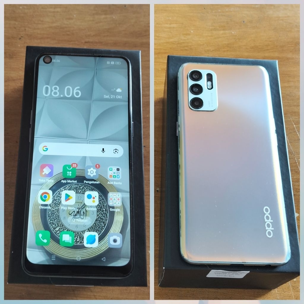 Jual HP Oppo Reno 6 4G Normal Fullset Ram 8+8GB Rom 128GB | Shopee ...