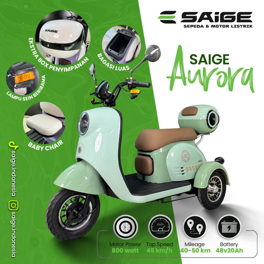 Jual Sepeda Listrik Saige Aurora Roda 3 Garansi Resmi not U WINFLY ...