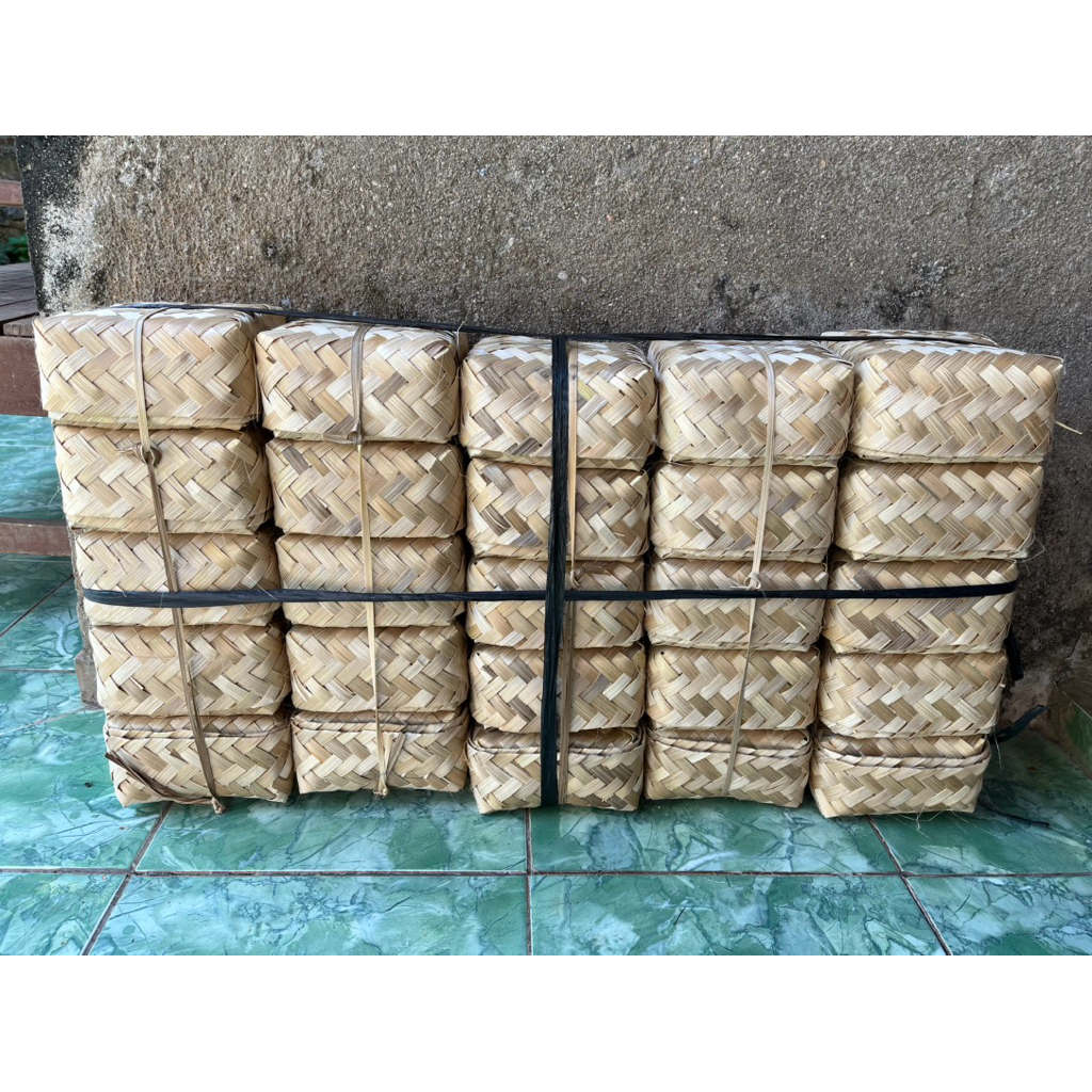 Jual 50 Pasang Besek Anyaman Bambu 15x15 cm – Kemasan Tradisional Ramah ...