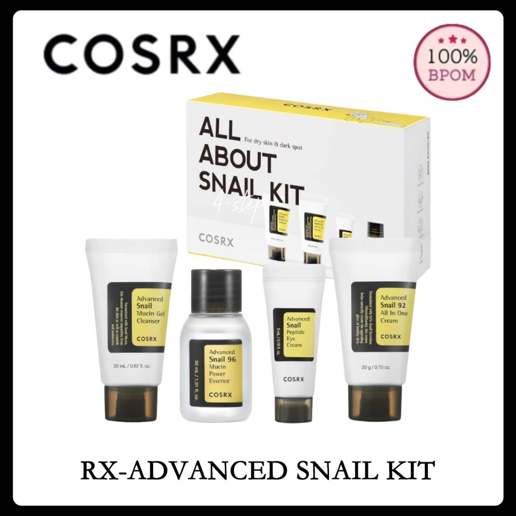 Jual Cosrx Snail Mucin Travel Set Face Wash Serum Moisturizer Eye Cream ...