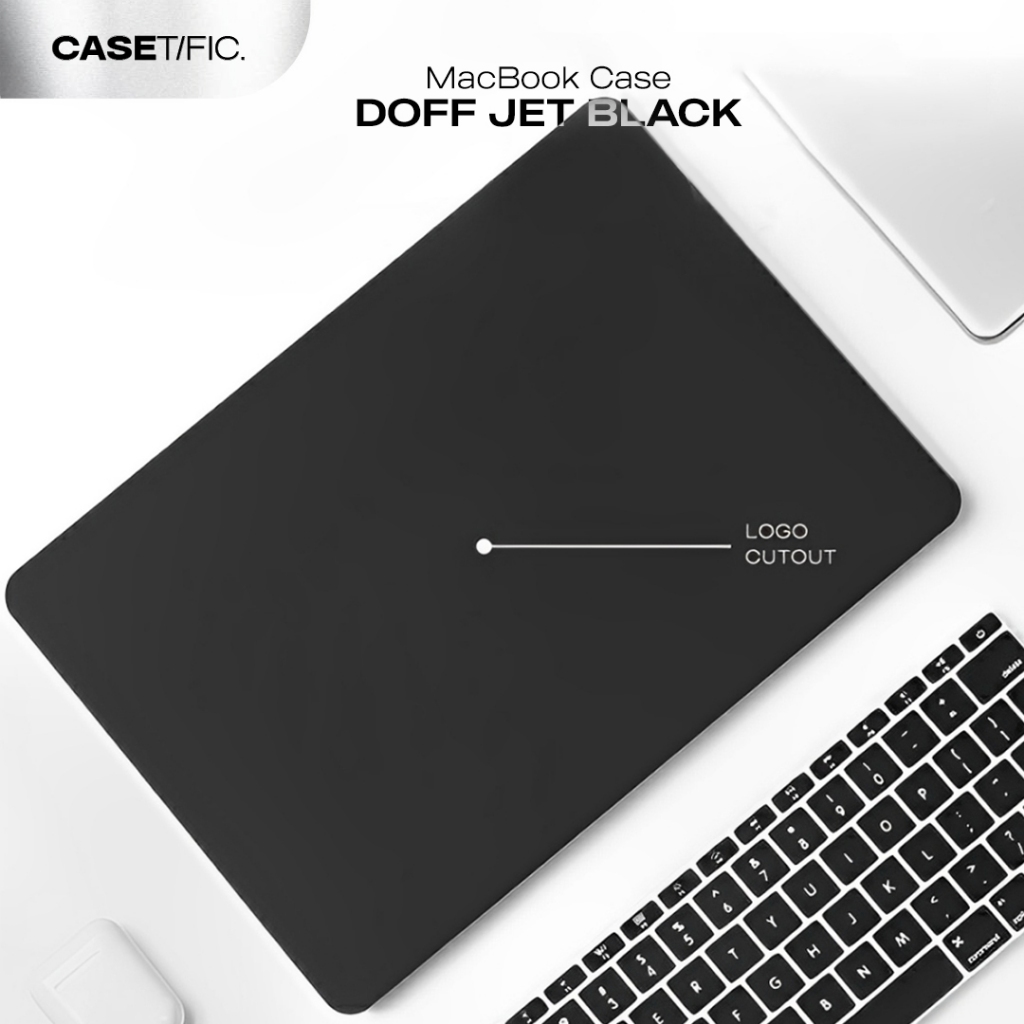 Jual MacBook Doff Jet Black Case with Logo Cut Out Hard Case Matte ...