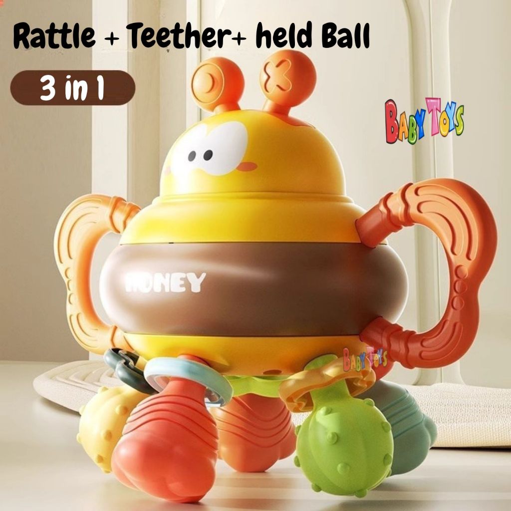 Jual BabyToys Mainan Sensorik Bayi Lebah 360° Edukatif Teether Aman ...