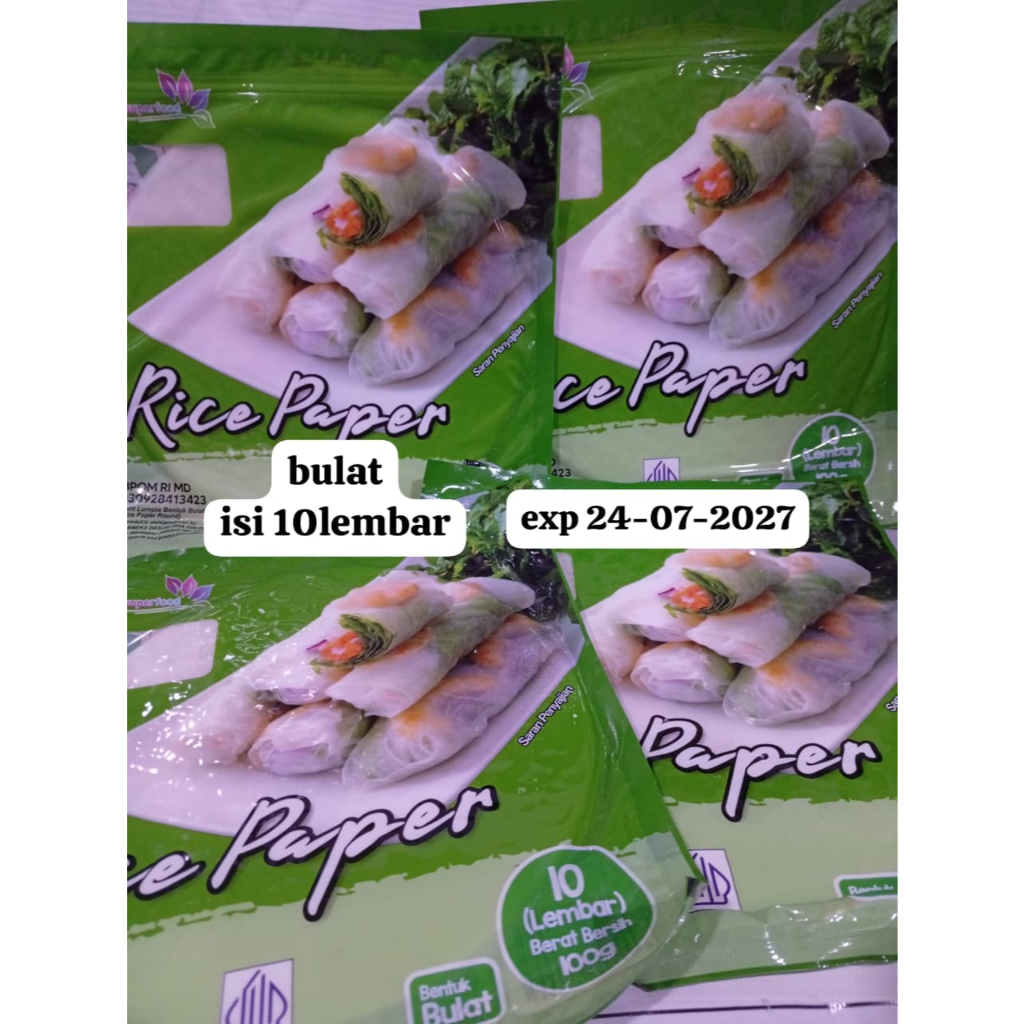 Jual Rice Paper Bulat 100gr (10 lembar) / Banh Trang High Quality Rice ...