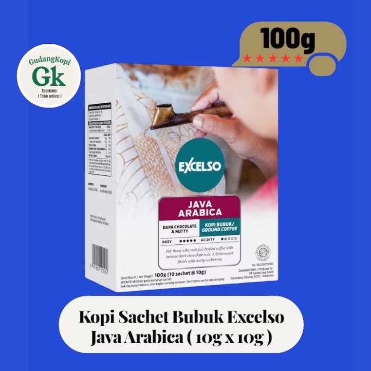 Jual Kopi bubuk Sachet Excelso Java Arabica 100g | Shopee Indonesia