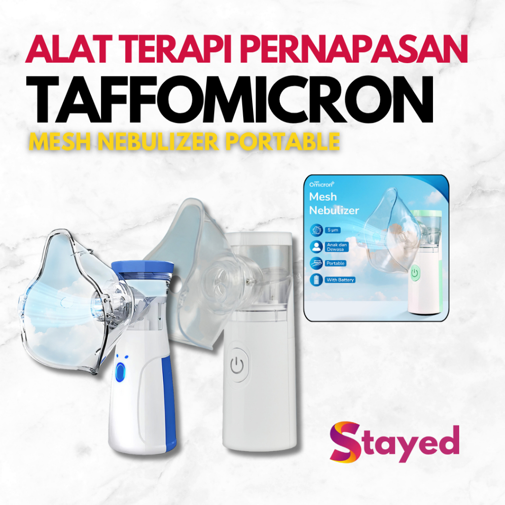 Jual TaffOmicron Alat Terapi Pernapasan Mesh Nebulizer Portable Baterai ...