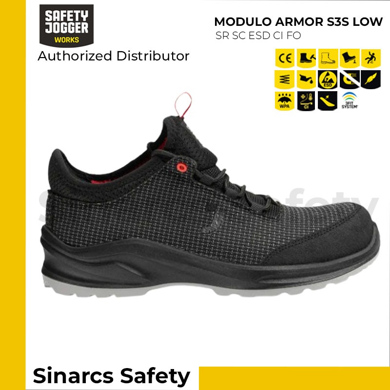 Jual Jogger MODULO ARMOR S3S Low Sepatu Safety - Black / Hitam | Shopee ...