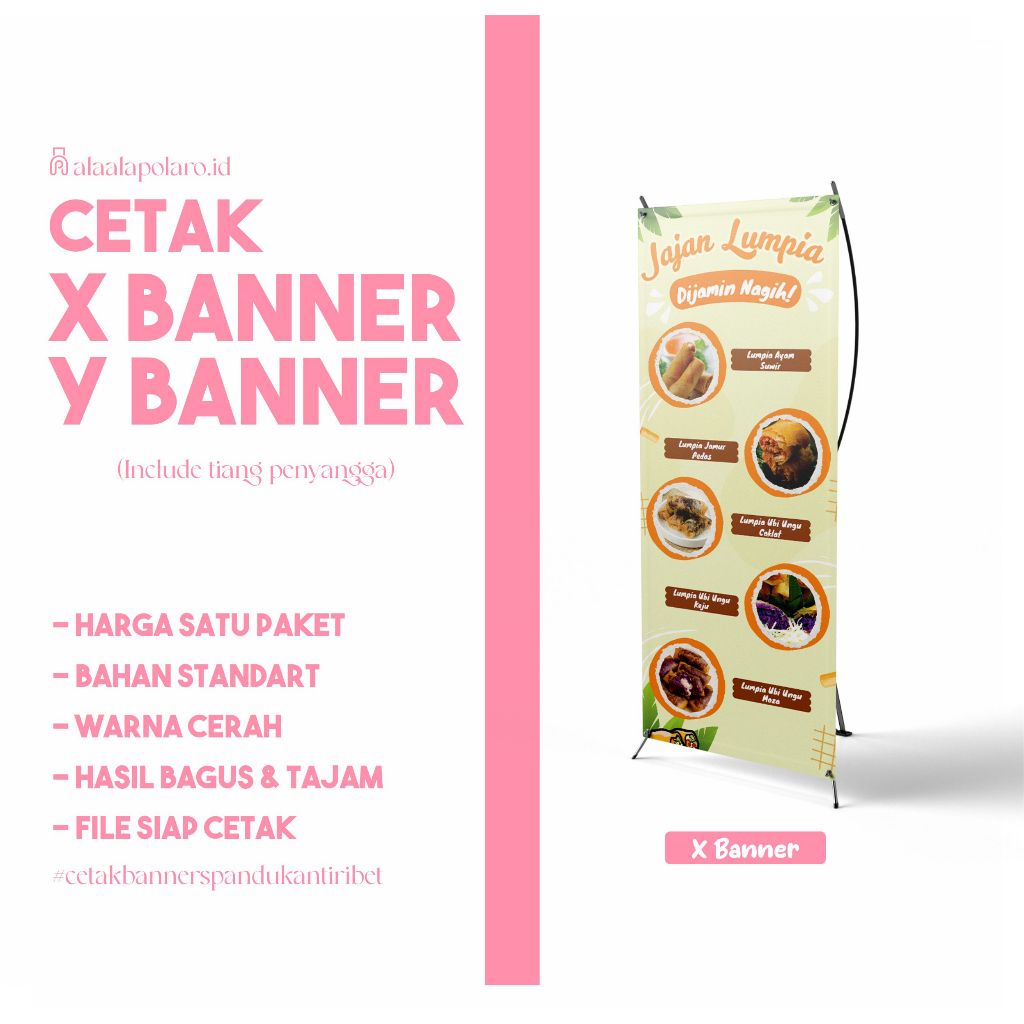 Jual Cetak X Banner / Y Banner 60x160 cm + Rangka Tiang Penyangga ...