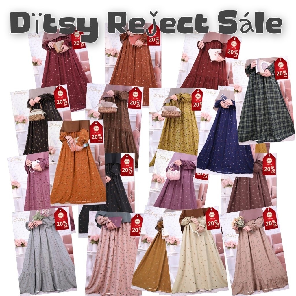 Jual (DITSY REJECT SALE) Ready rjt Velvela Maroon, Navae Amber, Sunnila ...