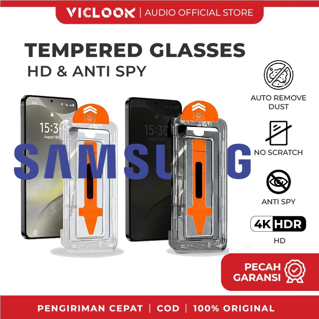 Jual VICLOOK Easy Install Tempered glass HD Clear Fit for SAMSUNG A12 ...