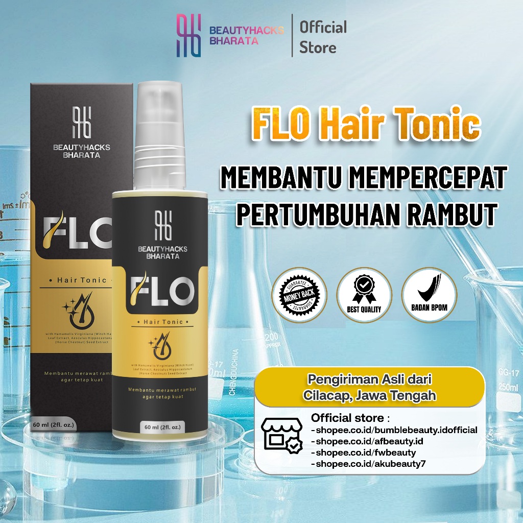 Jual Penumbuh Rambut Cepat Atasi Botak & Rambut Rontok FLO Hairtonic ...