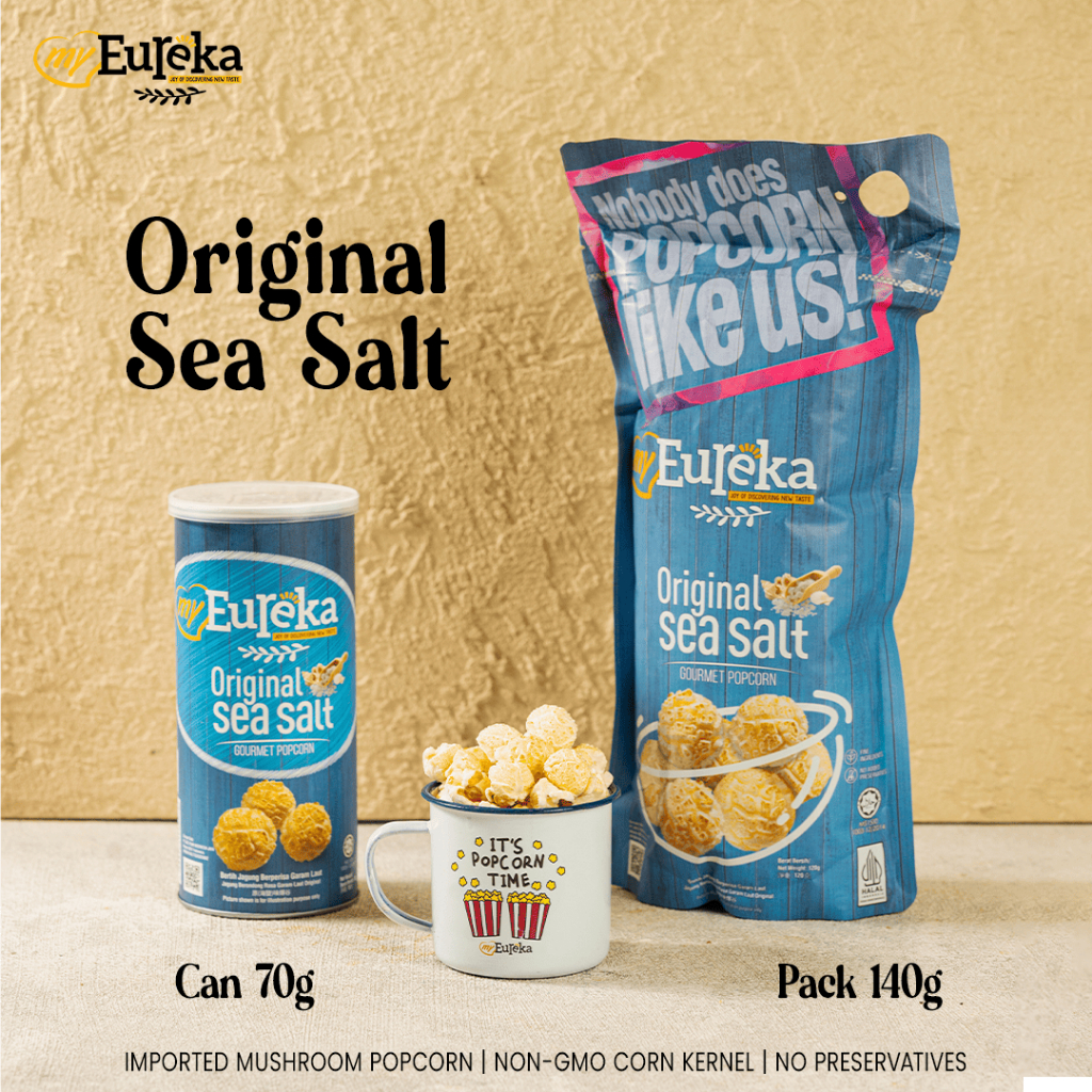 Jual Eureka Popcorn Original Sea Salt Can 70g | Snack Cemilan Impor ...