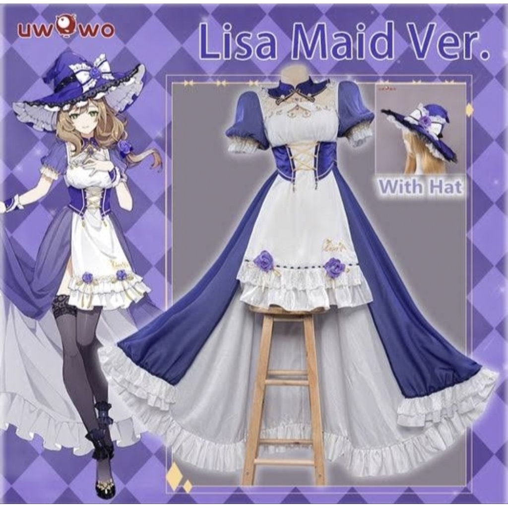 Jual LISA MAID GENSHIN IMPACT COSPLAY COSTUME BRAND UWOWO - KOSTUM LISA ...