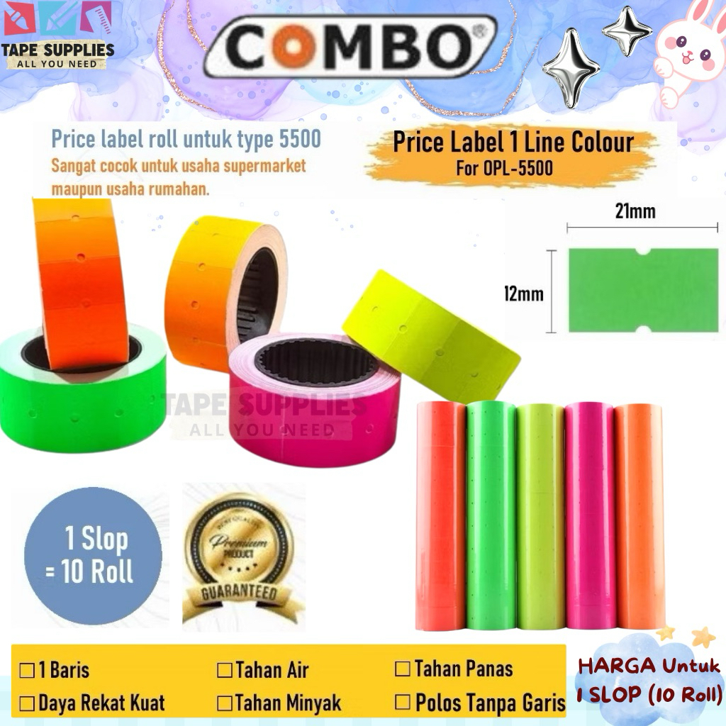 Jual Label Harga Roll Combo 1 Line Warna OPP-5500 – Label Tag Kertas ...