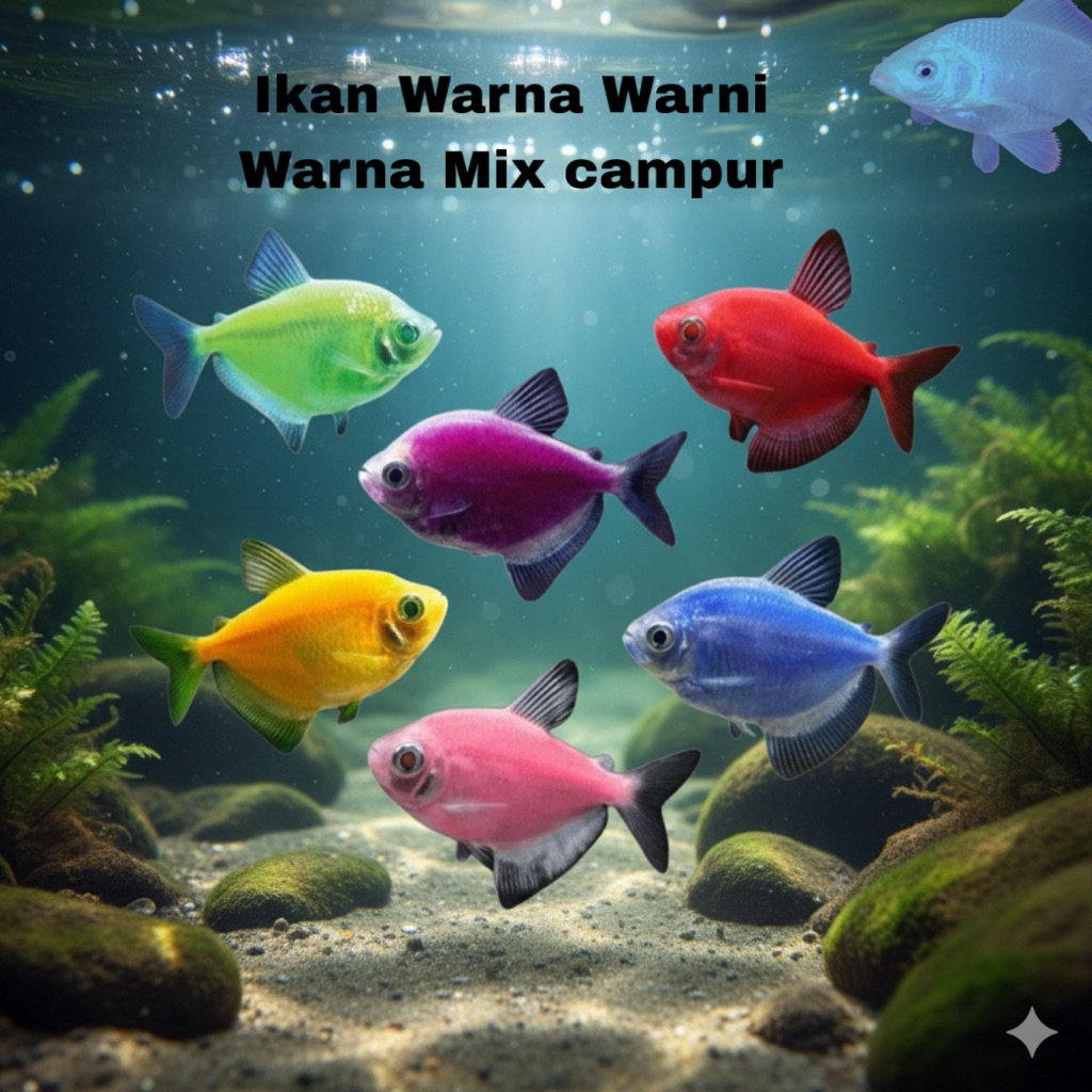 Jual ikan fish ikan glow warna warni paket 50 ekor Mix | Shopee Indonesia