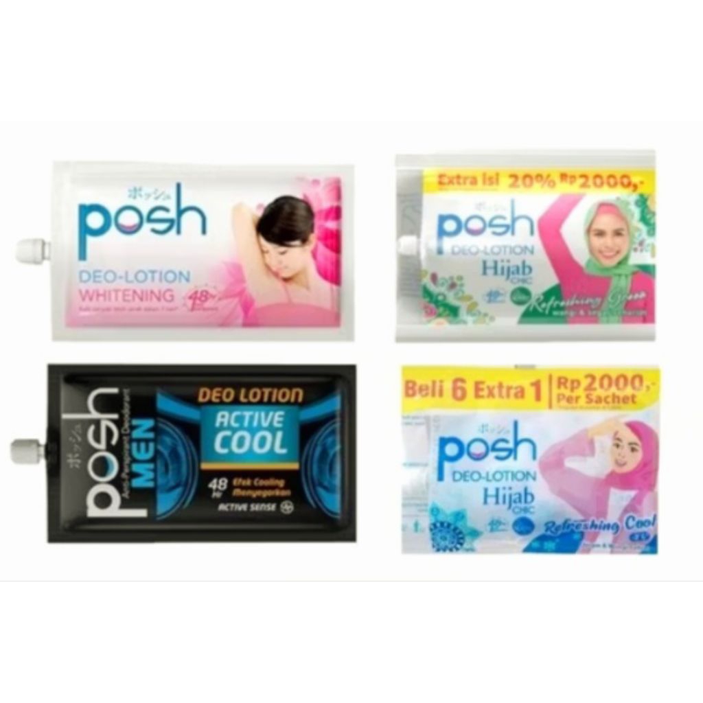 Jual Posh DEO-LOTION 11gr Whitening/Hijab/Act cool (6 gratis 1 ...