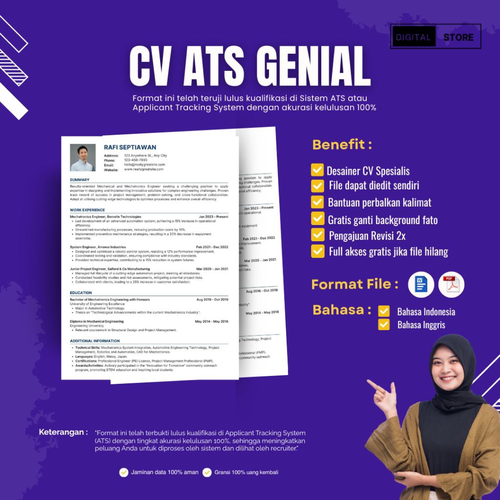 Jual Jasa Desain CV Profesional Curriculum Vitae | Lamaran Kerja ...