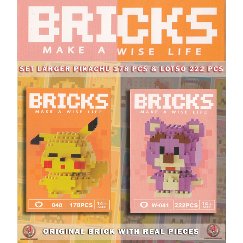 Jual Bricks Pikachu Pokemon 178 pcs & Lotso 222 pcs Set Larger set 2 ...