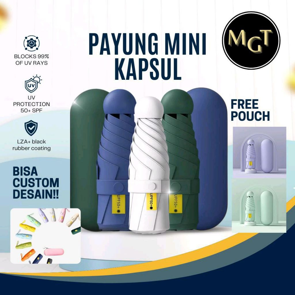 Jual Payung Lipat Capsule Anti Sinar UV Tahan Air Ringan Portable ...