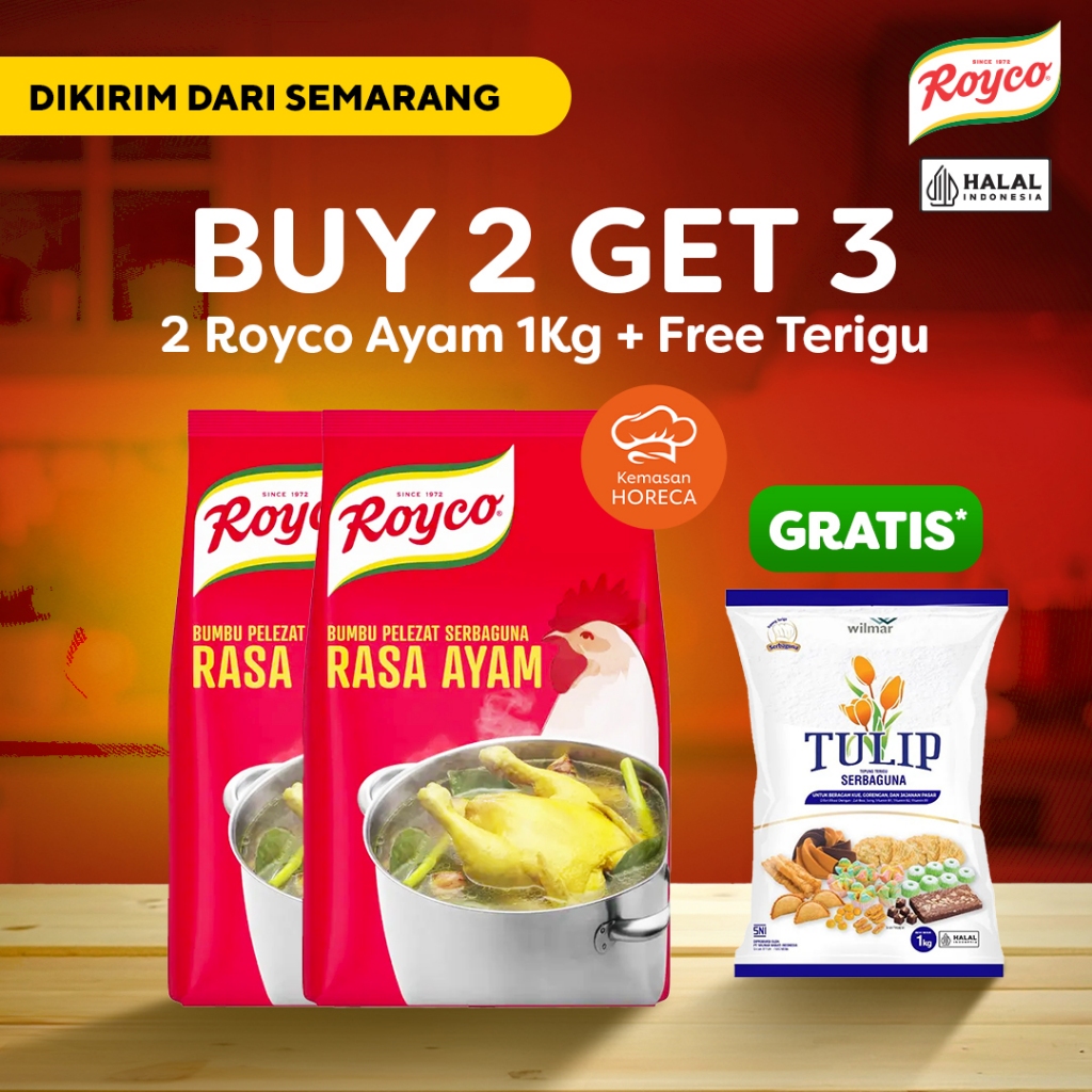 Jual [BUY 2 GET 3] Royco Ayam 1Kg (x2) FREE Tepung 1Kg [Dikirim dari ...