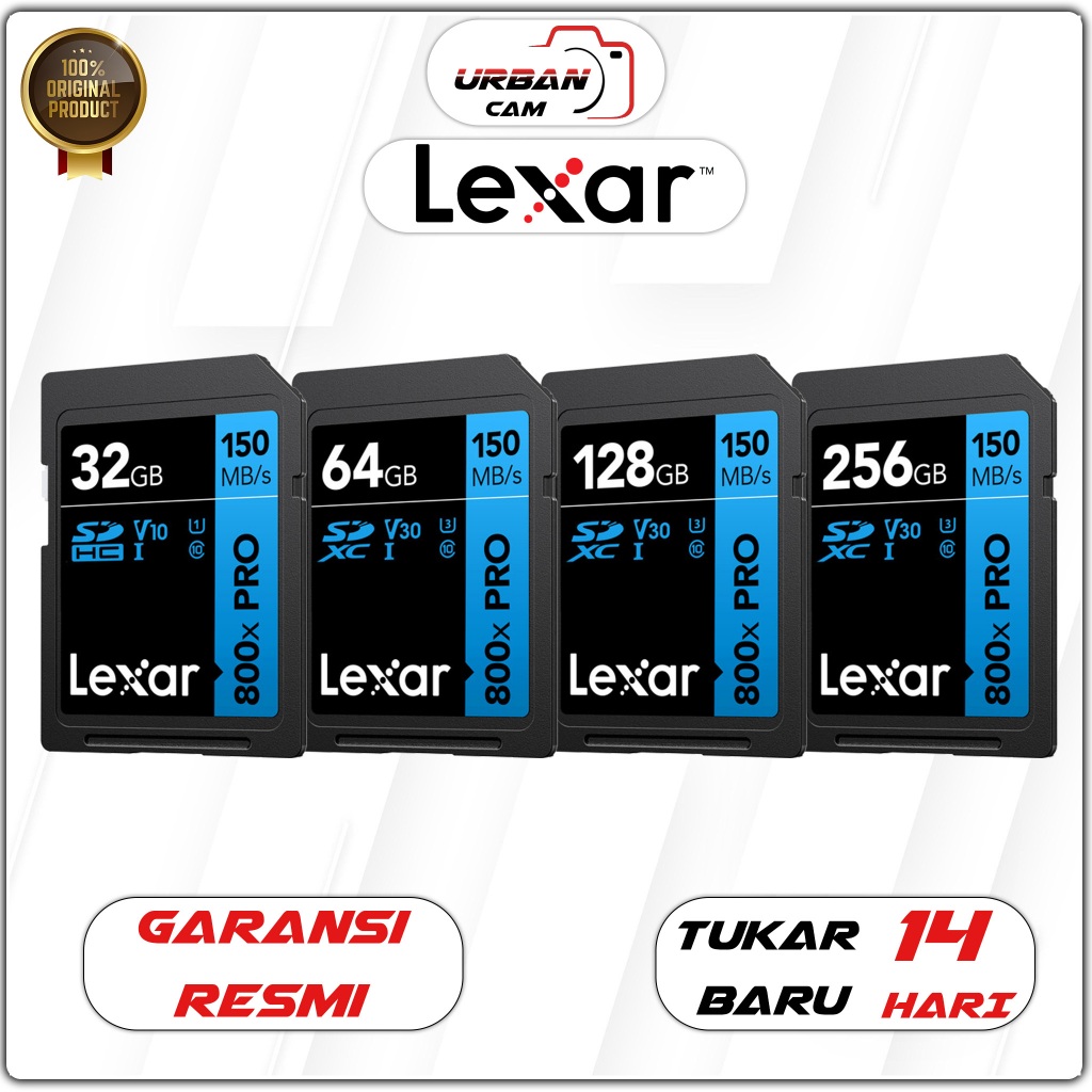 Jual Lexar High-Performance 800x PRO UHS-I SDXC 32GB 64GB 128GB 256GB ...