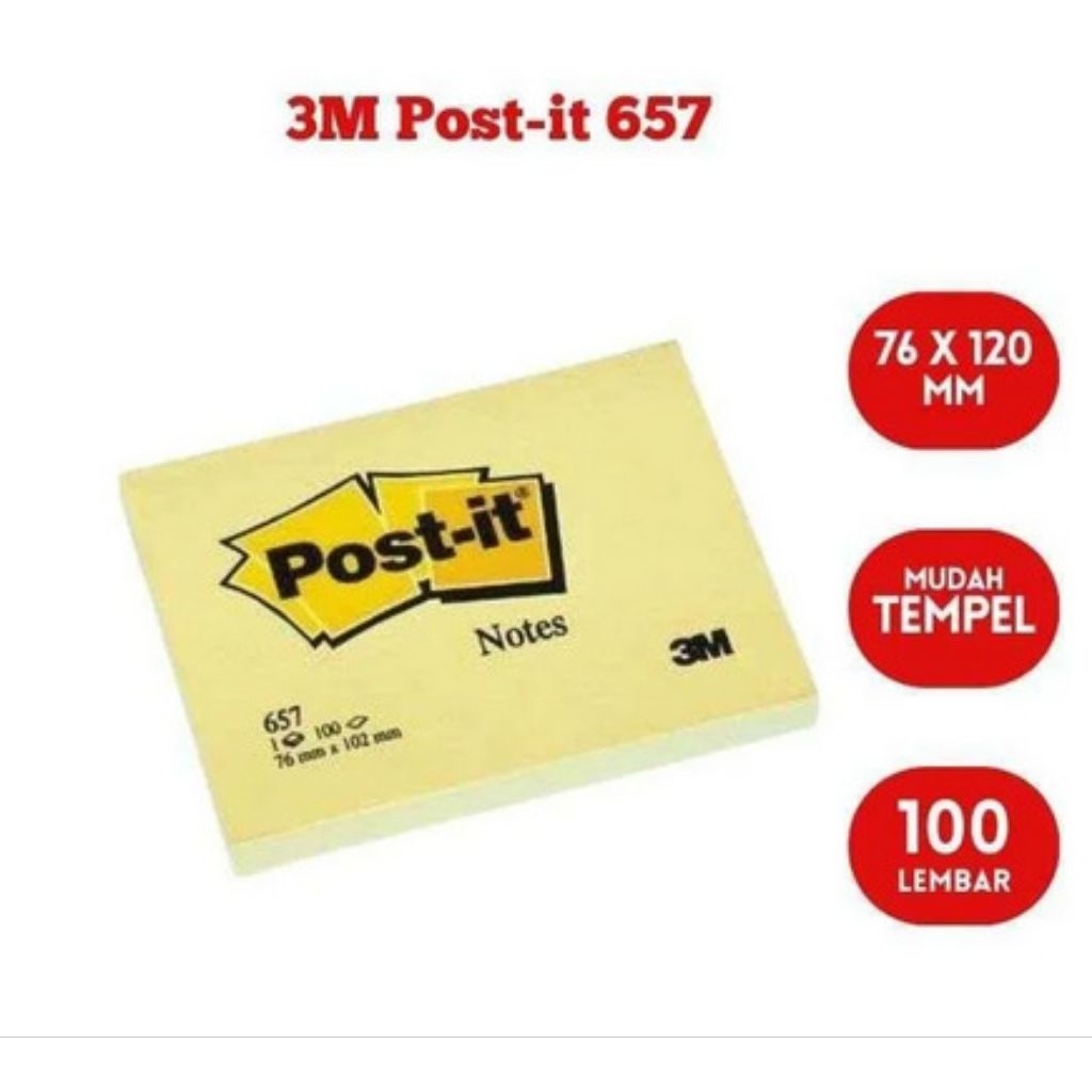 Jual kertas kuning/memo pad/post-it 3M (657) | Shopee Indonesia