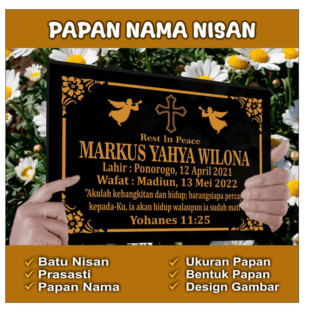 Jual CUSTOM Papan Nama GRAFIR custom Maesan Granit Untuk Batu Nisan ...