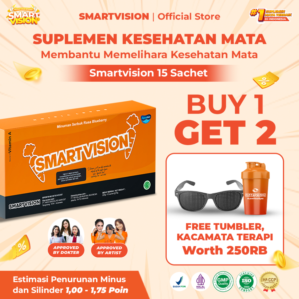 Jual SMARTVISION - 1 Box Minuman Rasa Blueberry | Vitamin Mata Untuk ...