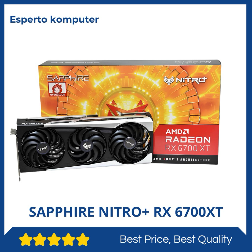 Jual VGA AMD RX 6700XT SAPPHIRE NITRO 12GB GDDR6 Fullset Normal Tested ...