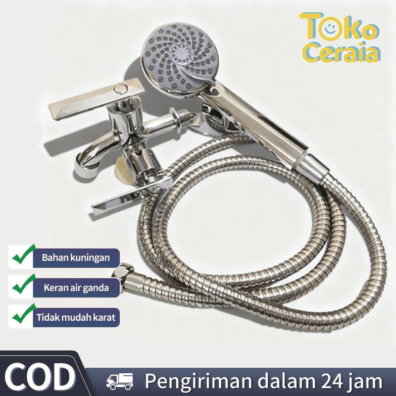Jual Paket Shower Kamar Mandi Set 4in1 – Kepala Shower 5 Mode + Kran ...