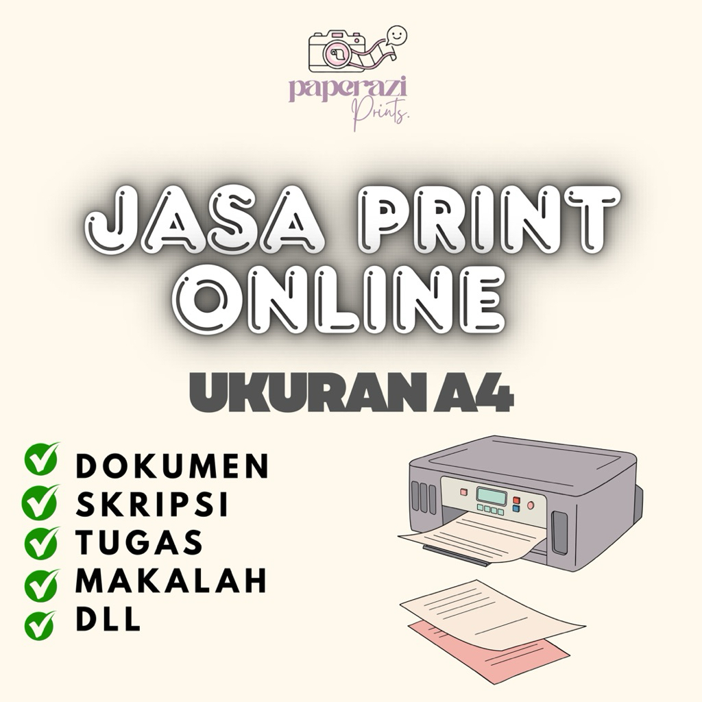 Jual Jasa Print Online Ukuran A4 HVS | Hasil Jelas & Tajam | Shopee ...