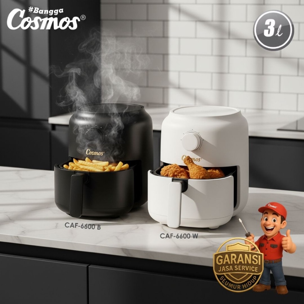 Jual Cosmos Air Fryer CAF-6600 Vanila Series - 3L | Shopee Indonesia