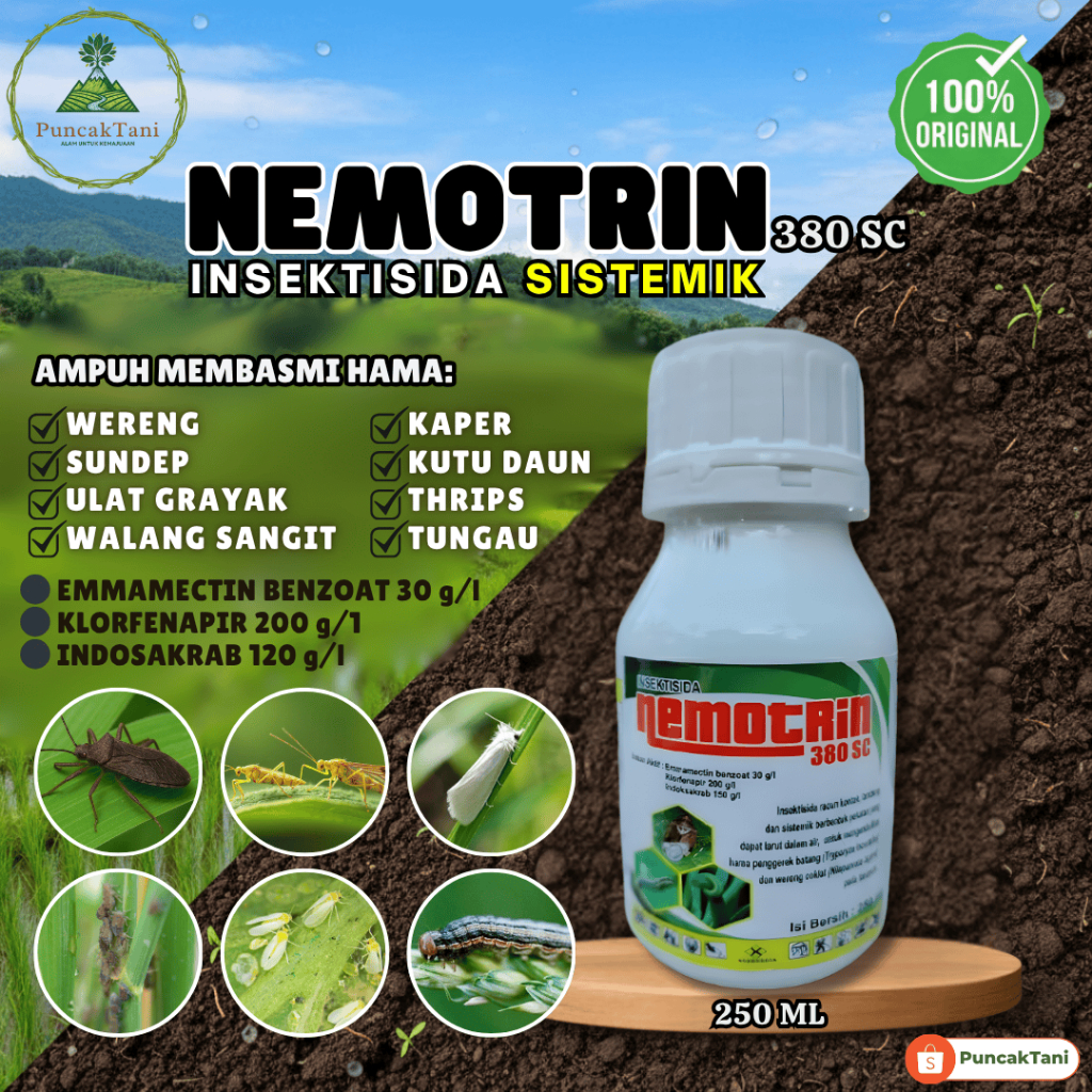 Jual NEMOTRIN 380 SC 250ML – Insektisida Sistemik Cair Pembasmi Hama ...