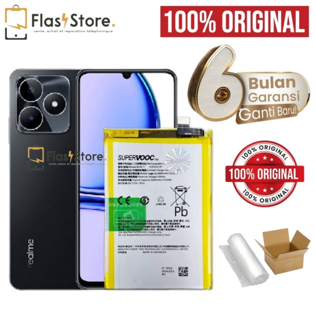 Jual BATTERY BATREI BATRE BATRAI BATERAI REALME C53 C63 C67 4G BLP A17 ...