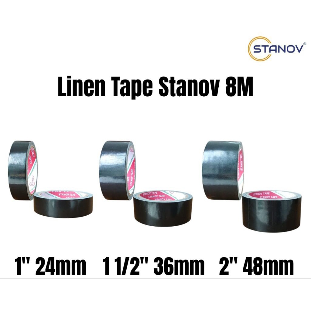 Jual Linen Tape / Cloth Tape Hitam STANOV 48mm X 8meter | Shopee Indonesia