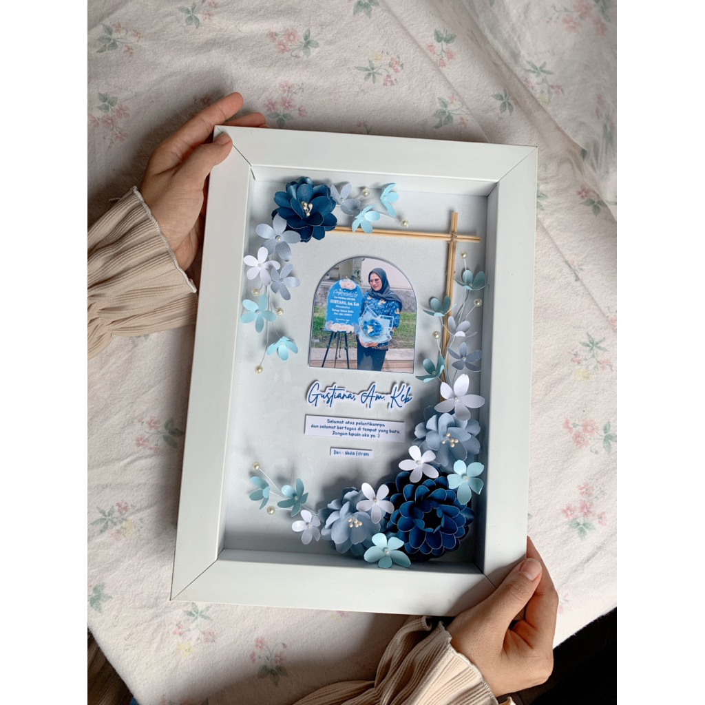 Jual Bingkai hadiah Blue By mamicraftone ( Realpict ) | Shopee Indonesia