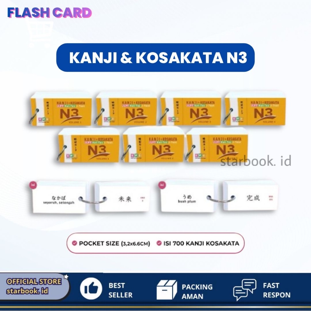Jual Flash Card Kanji Kosakata JLPT N3 700 Kotoba Bahasa Jepang ...