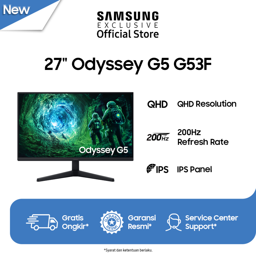 Jual Samsung 27" Odyssey G5 G53F QHD 200Hz Gaming Monitor ...