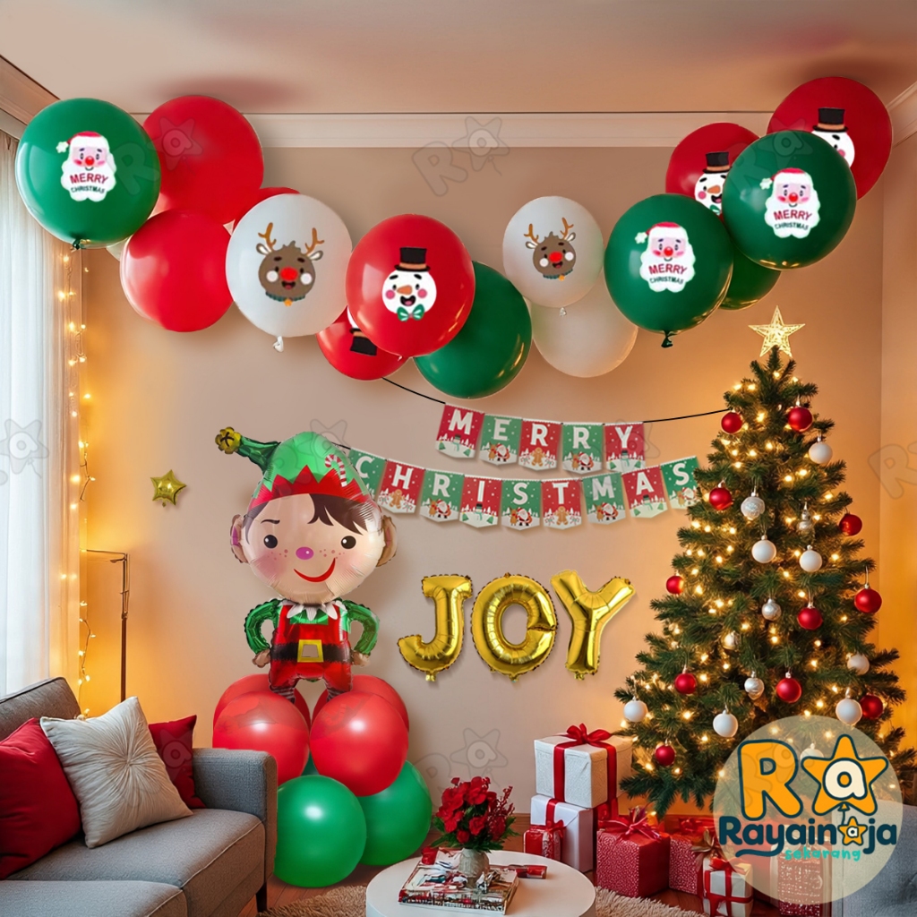 Jual Rayain Aja Set Dekorasi Natal / Balon Natal / Dekorasi Natal Tema ...