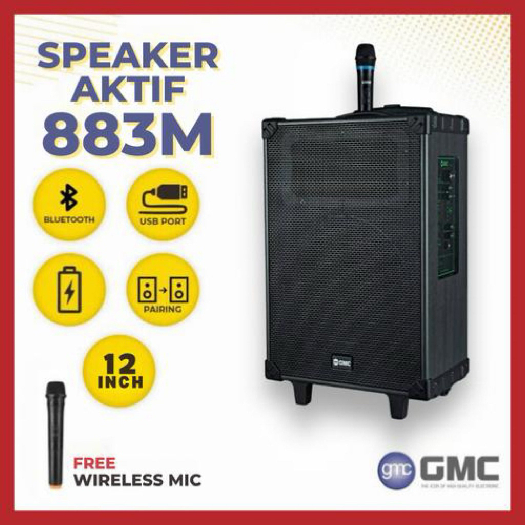 Jual Speaker Meeting Aktif GMC 12inch 883M Free 1 Mic | Shopee Indonesia